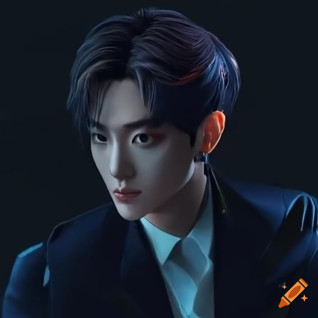 Korean male gamer in a park on Craiyon