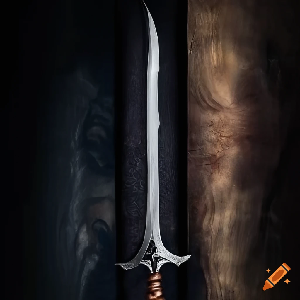 Fantasy sword with obsidian blade on Craiyon