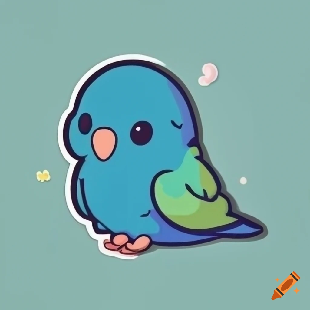 Sanrio inspired blue parrotlet in pastel colors on Craiyon