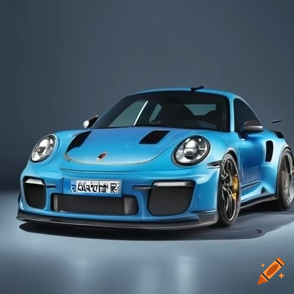 Porsche gt3 rs in blue on Craiyon