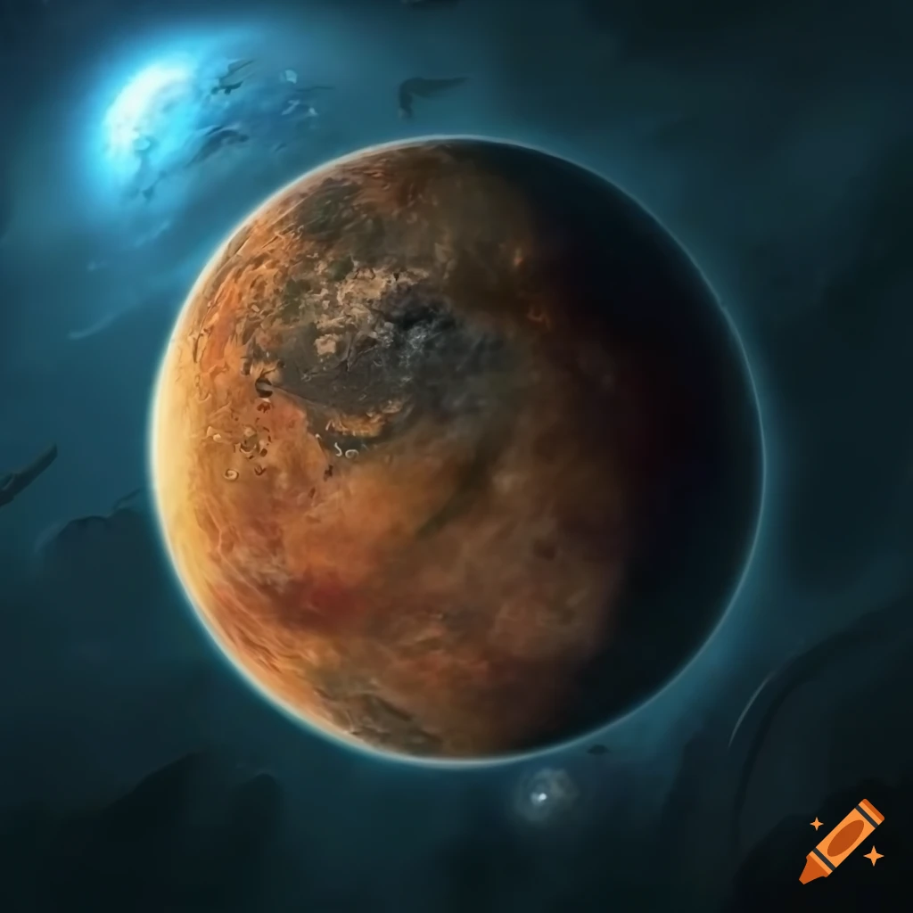 Warhammer 40k planet map without text on Craiyon