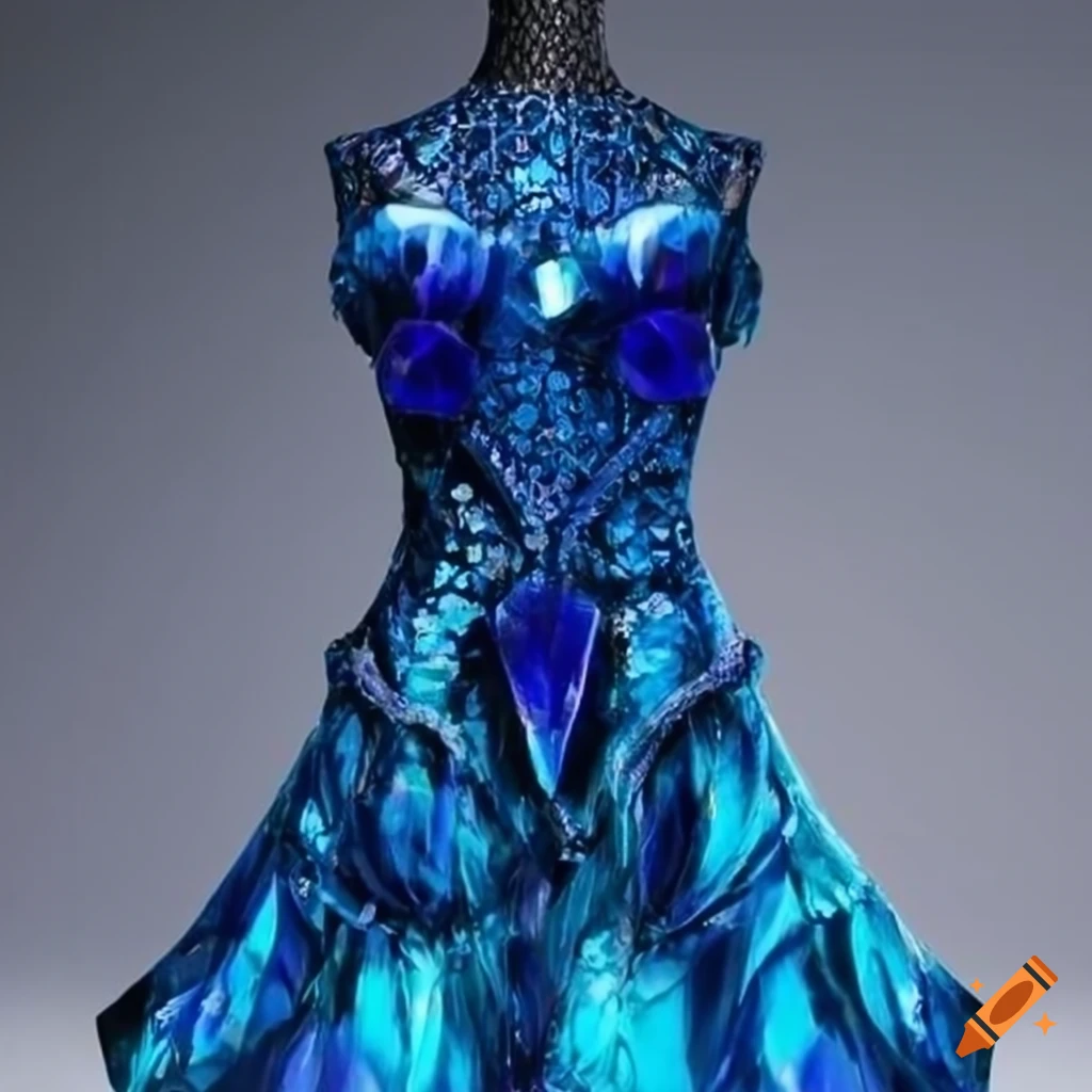 Dress made of sapphire gems concept on Craiyon