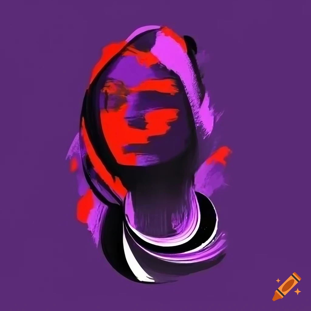 Abstract modern art community avatar in purple and red on black ...