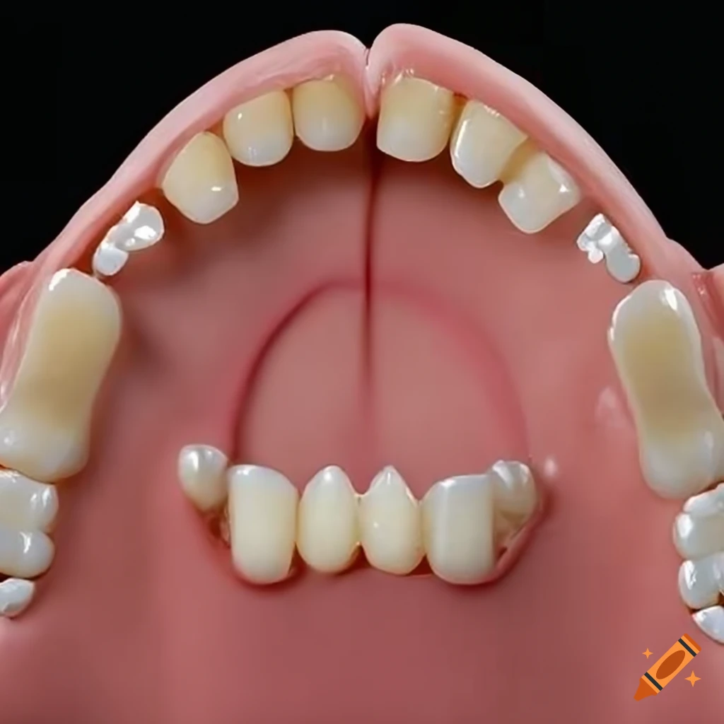 Face with human teeth on Craiyon