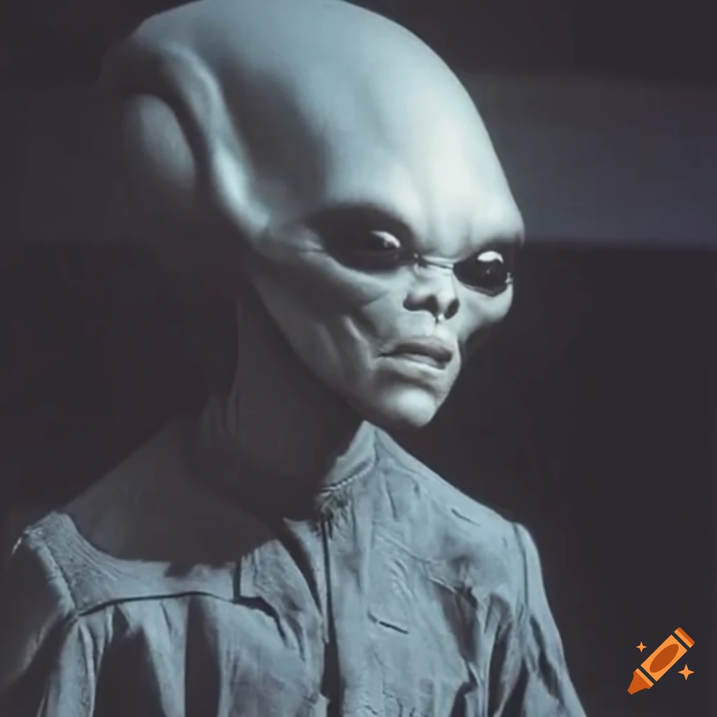 Alien in a gray suit inspired by a 1980s movie on Craiyon