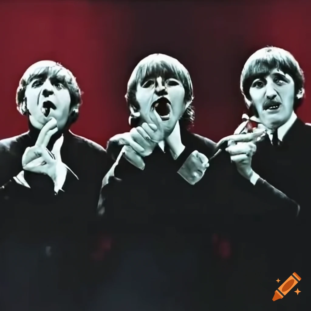 The beatles performing 'i want to hold your hand' on Craiyon