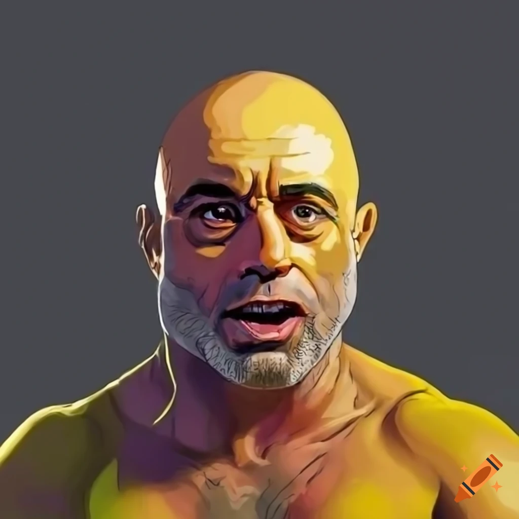 Cartoon version of joe rogan in the style of the simpsons on Craiyon
