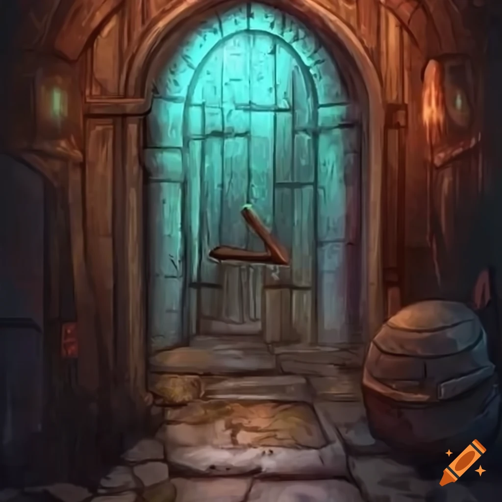 Entrance to a dungeon from a dnd game on Craiyon