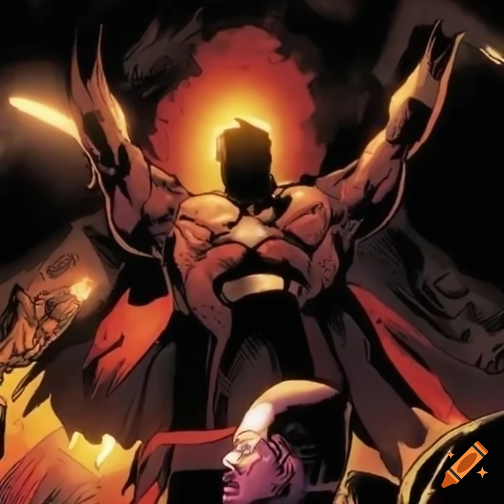 Iconic superheroes from Marvel and DC in an epic battle clash on Craiyon