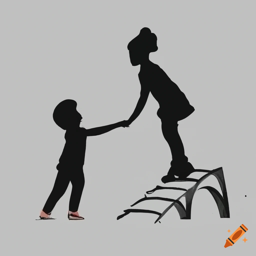 Helping hand crossing a bridge on Craiyon