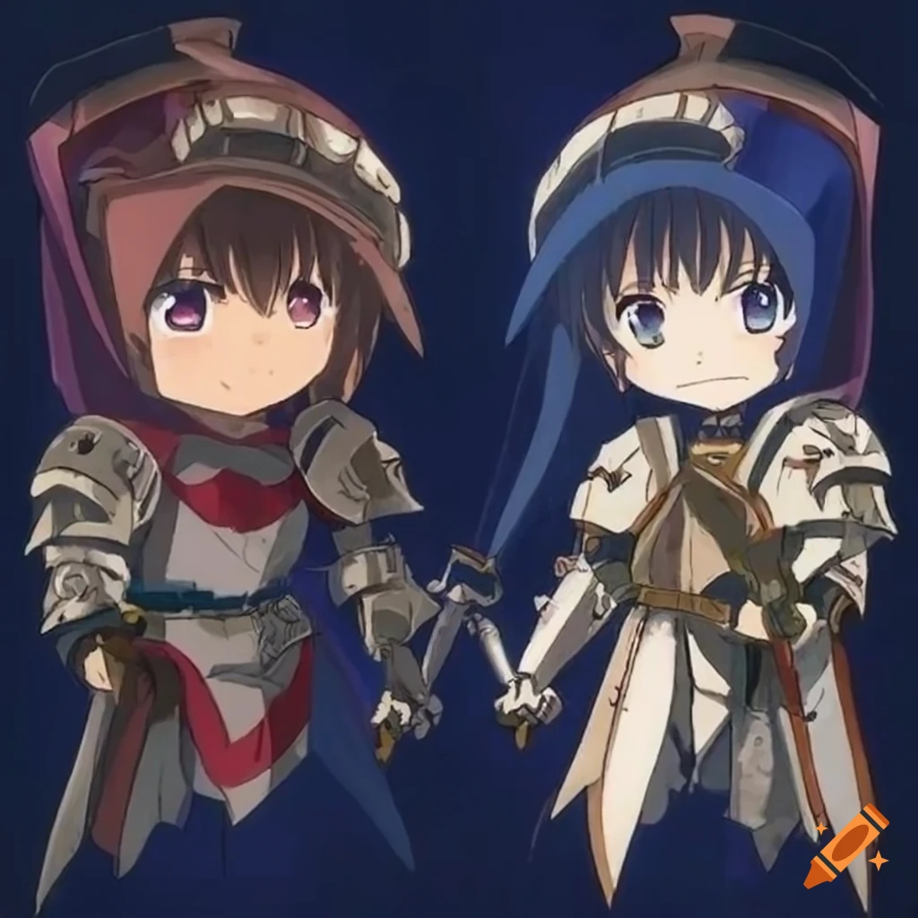 Two knights without helmets on Craiyon