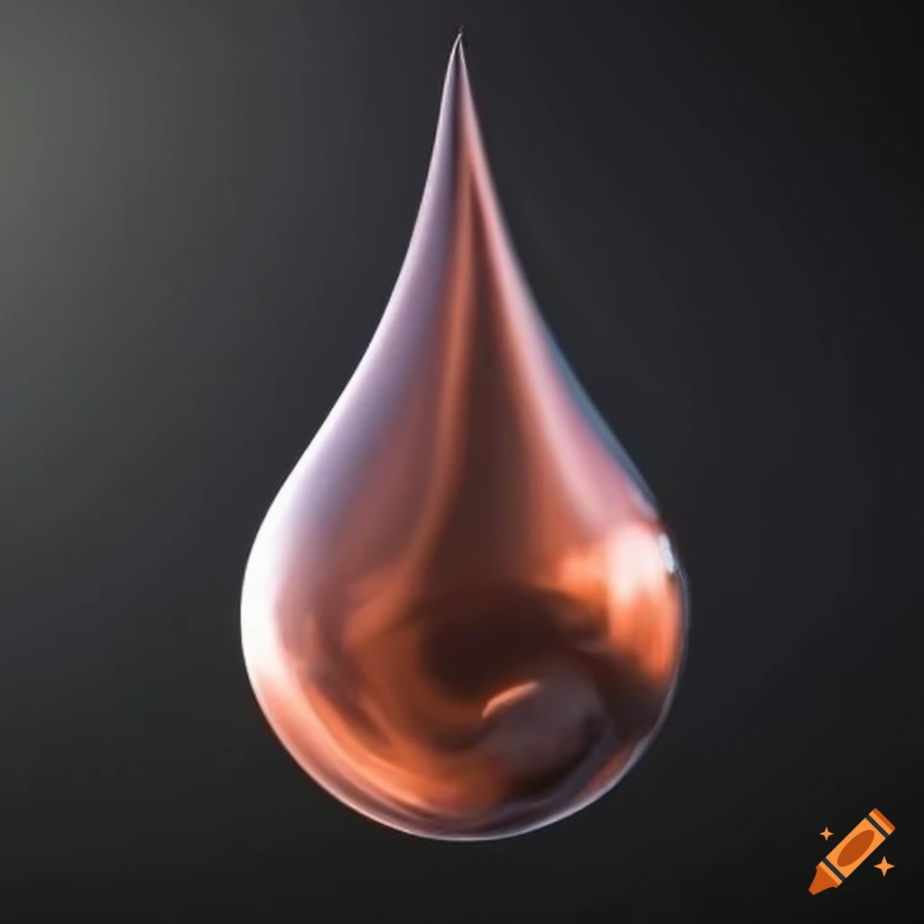 Copper drop creating ripples in water on Craiyon