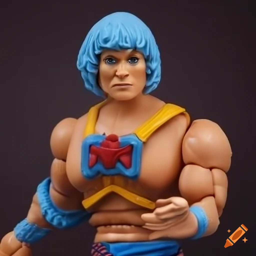 Vintage 80s action figure of a muscular man on Craiyon