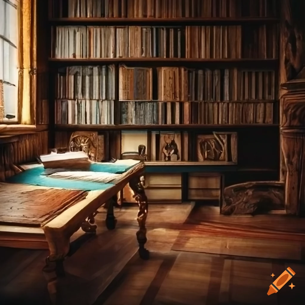 Ancient study room for a rune mage on Craiyon