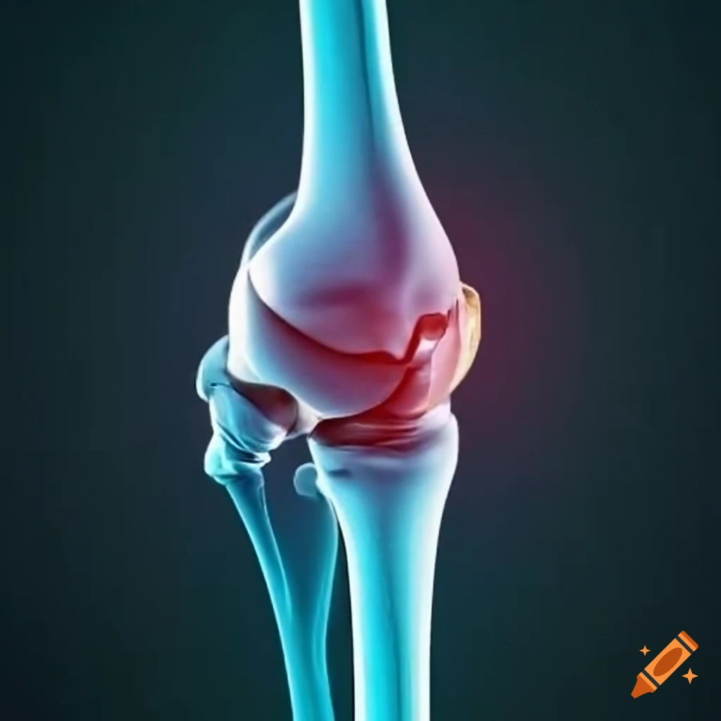 Knee joint anatomy on Craiyon