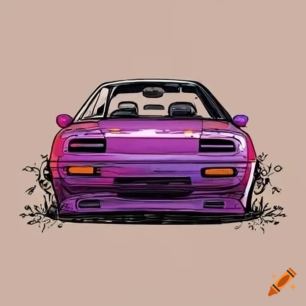 Vintage mazda rx7 fc with urban graffiti designs on Craiyon