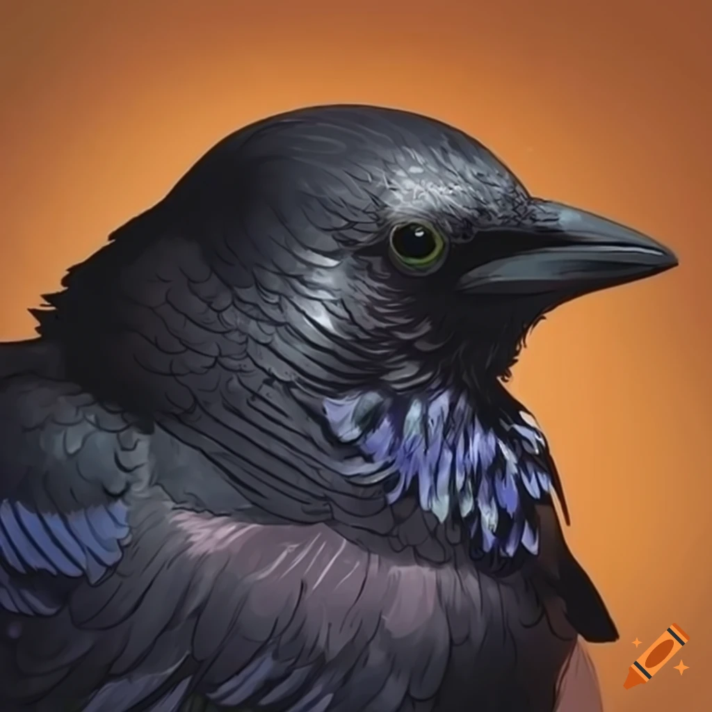 Adorable fat crow with rainbow eyes on Craiyon