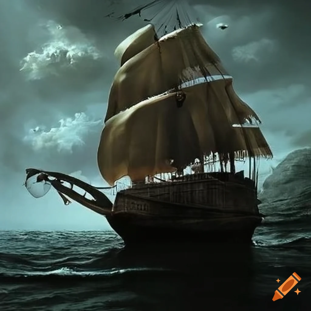 Explorer crossing the atlantic ocean in 1492 on Craiyon