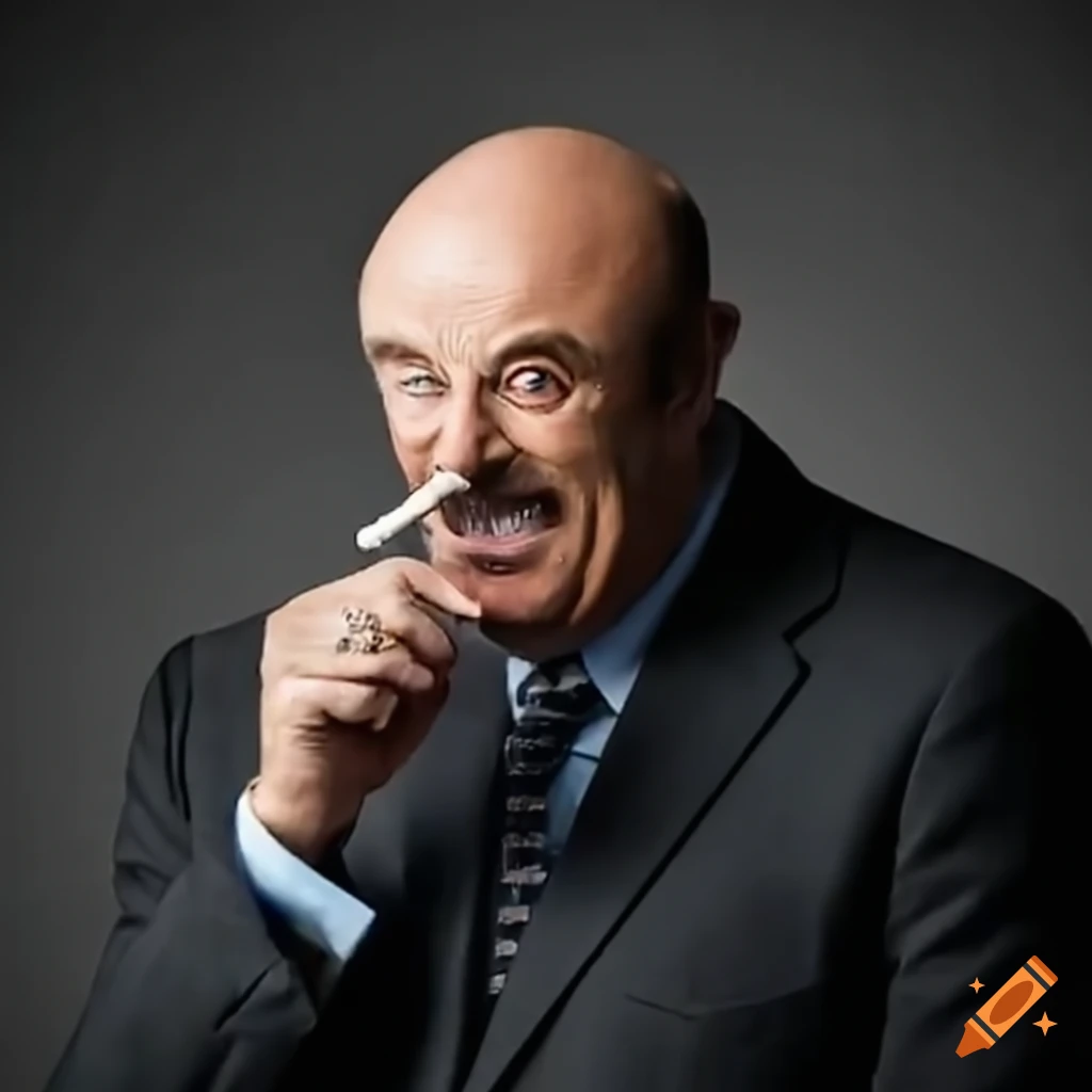 Monkey resembling dr. phil smoking a cigarette on Craiyon