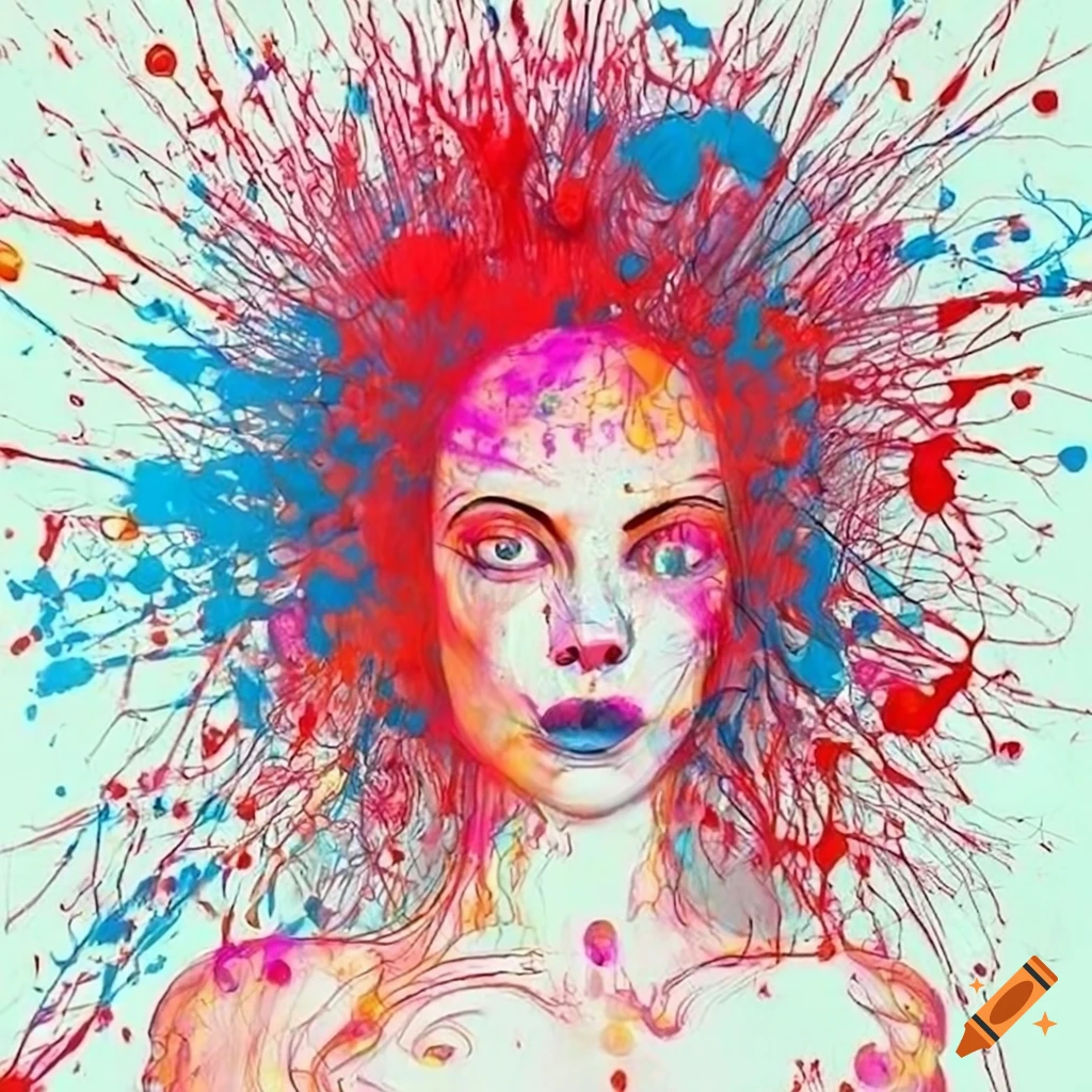 Abstract contemporary drawing with ghostly and subconscious influences ...