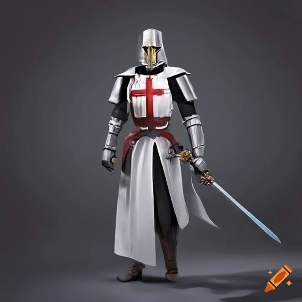 Luke skywalker fusion yamato in templar armor with sword on Craiyon