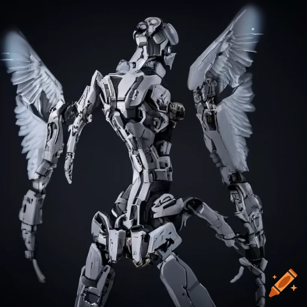 Technological angel with cyber wings in outer space on Craiyon