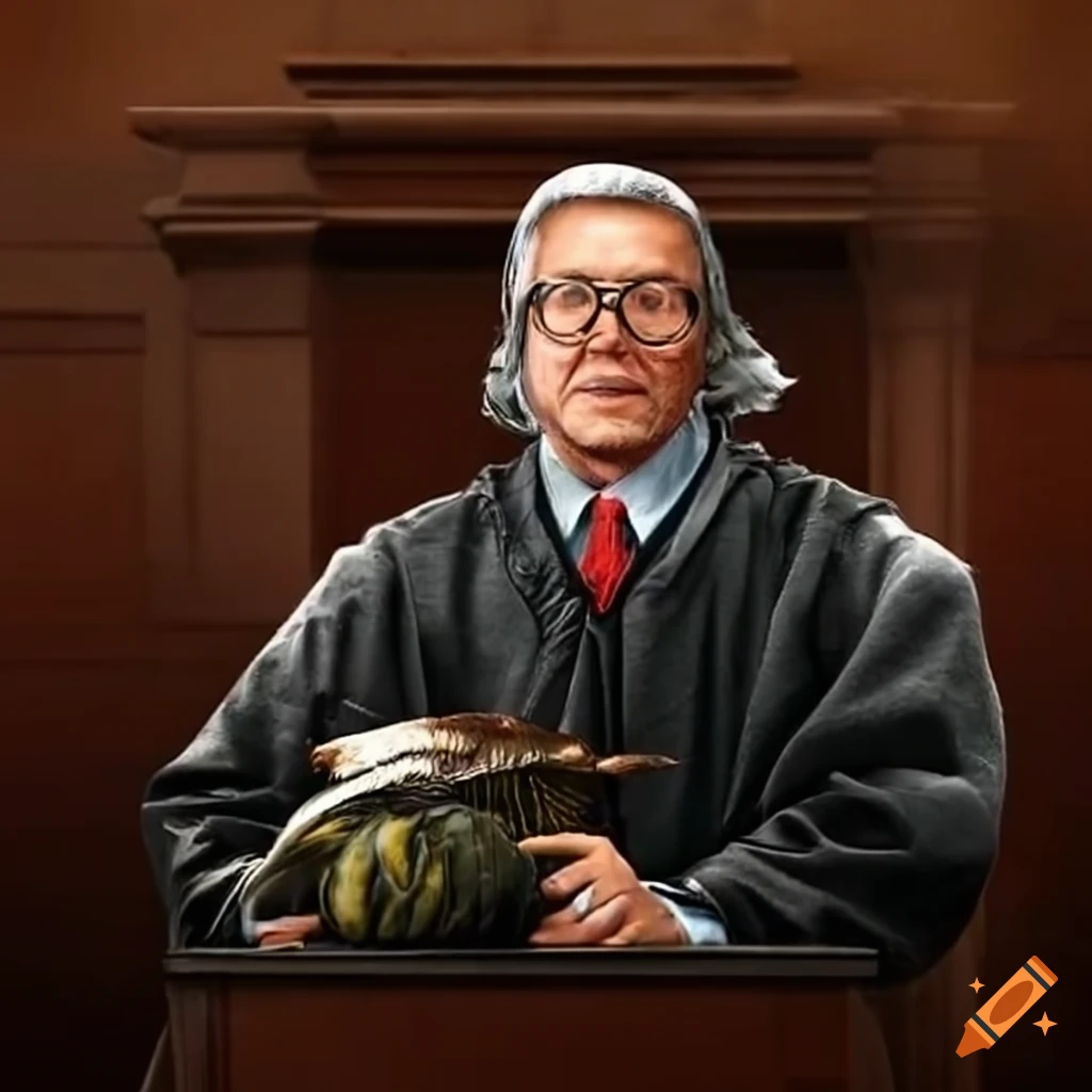 Turtle dressed as a judge with feathers on Craiyon