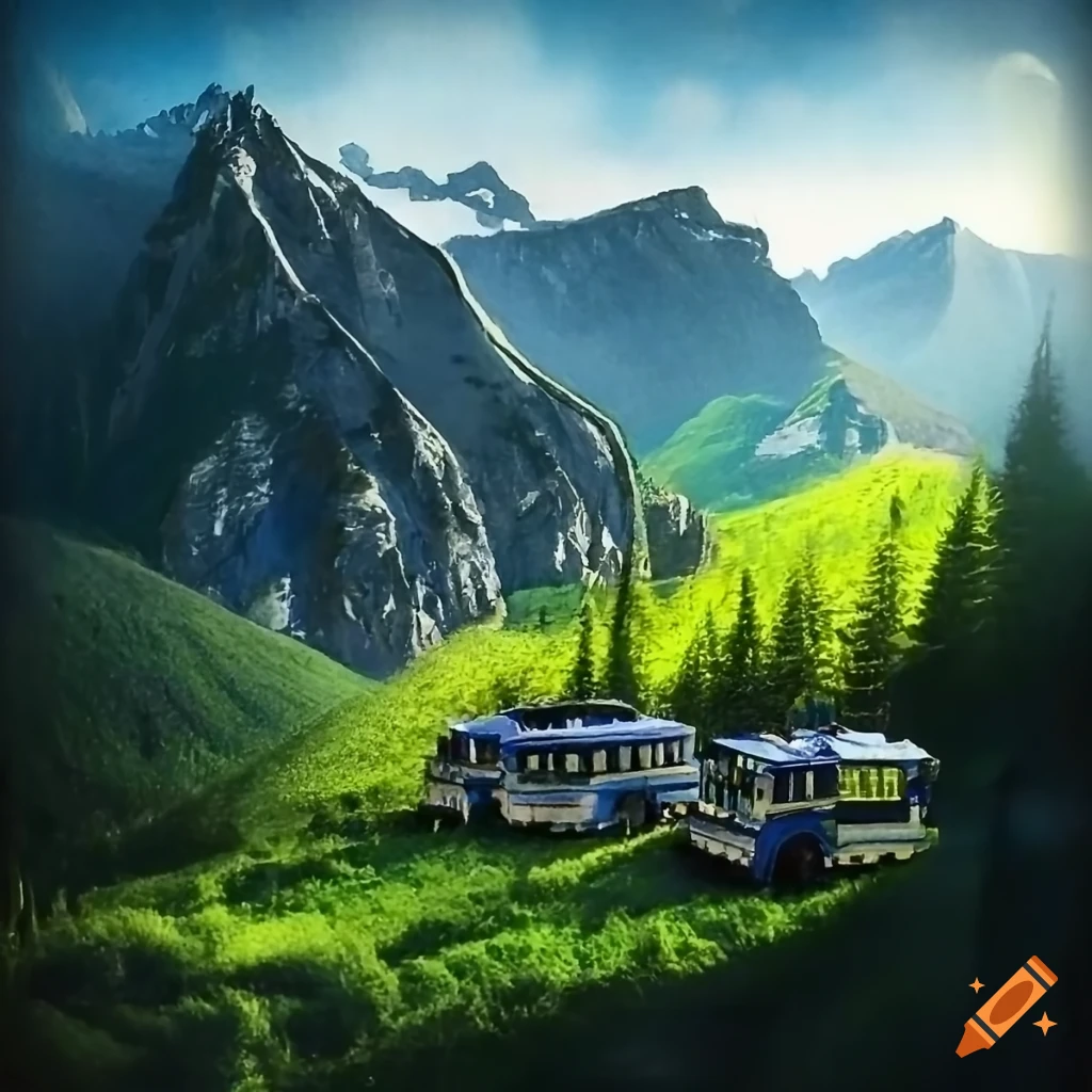 Landscape with a police station in the mountains labeled gendarmerie on ...