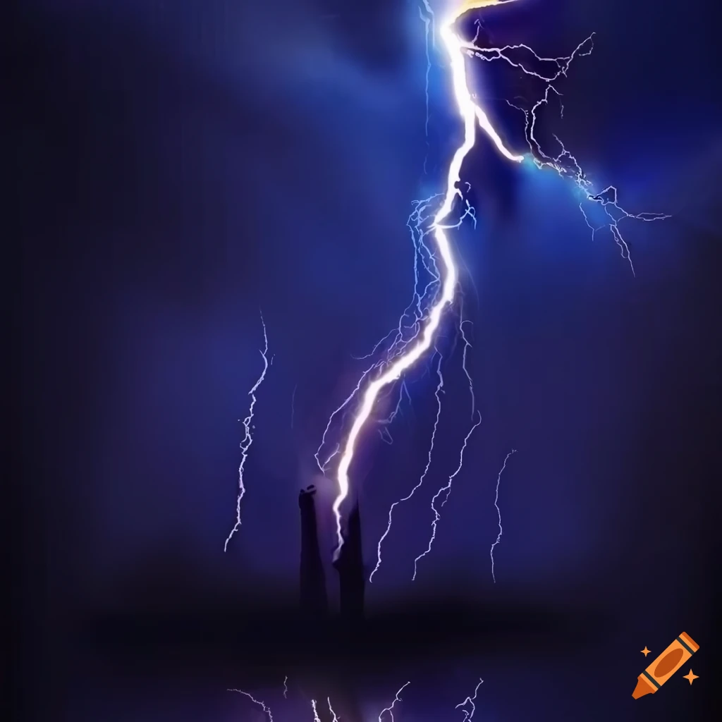 Lightning drawing illustration on Craiyon