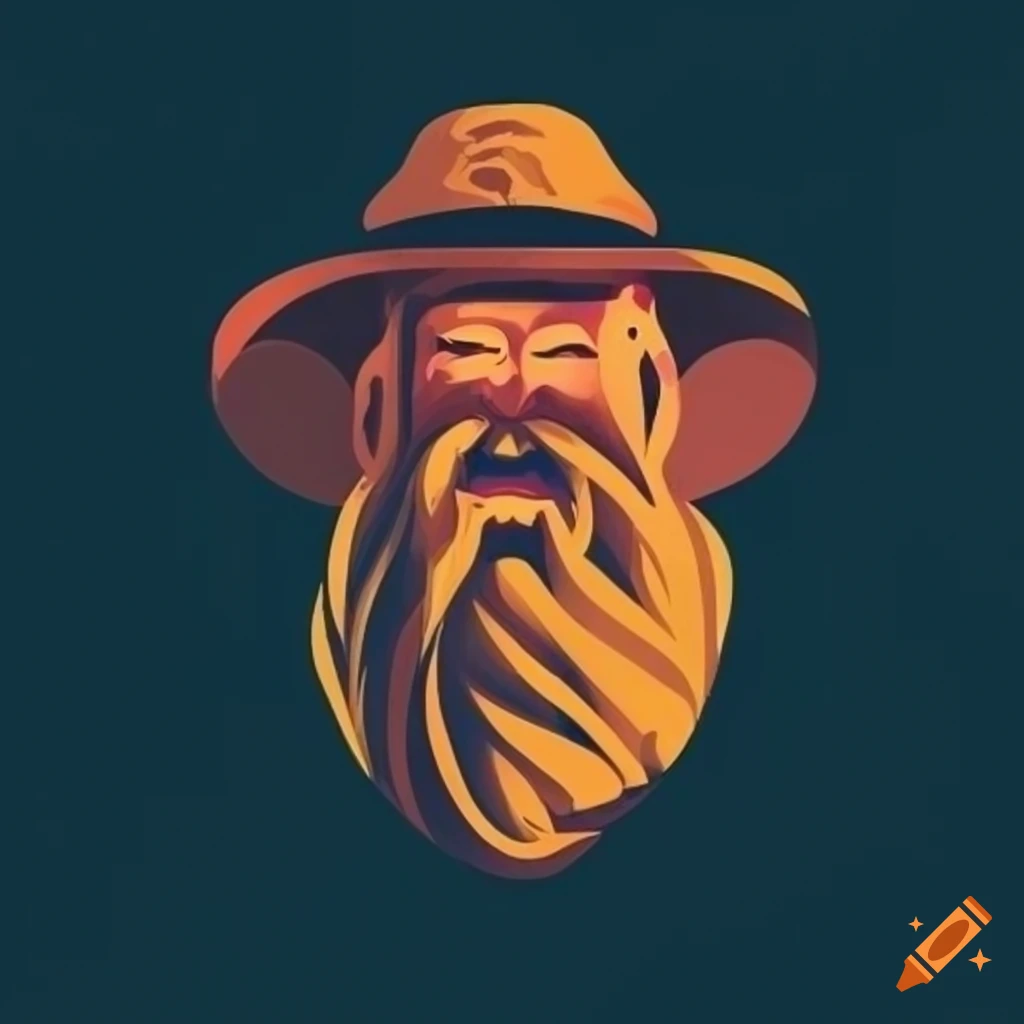 Head of a stylized hillbilly logo with traditional and modern elements ...