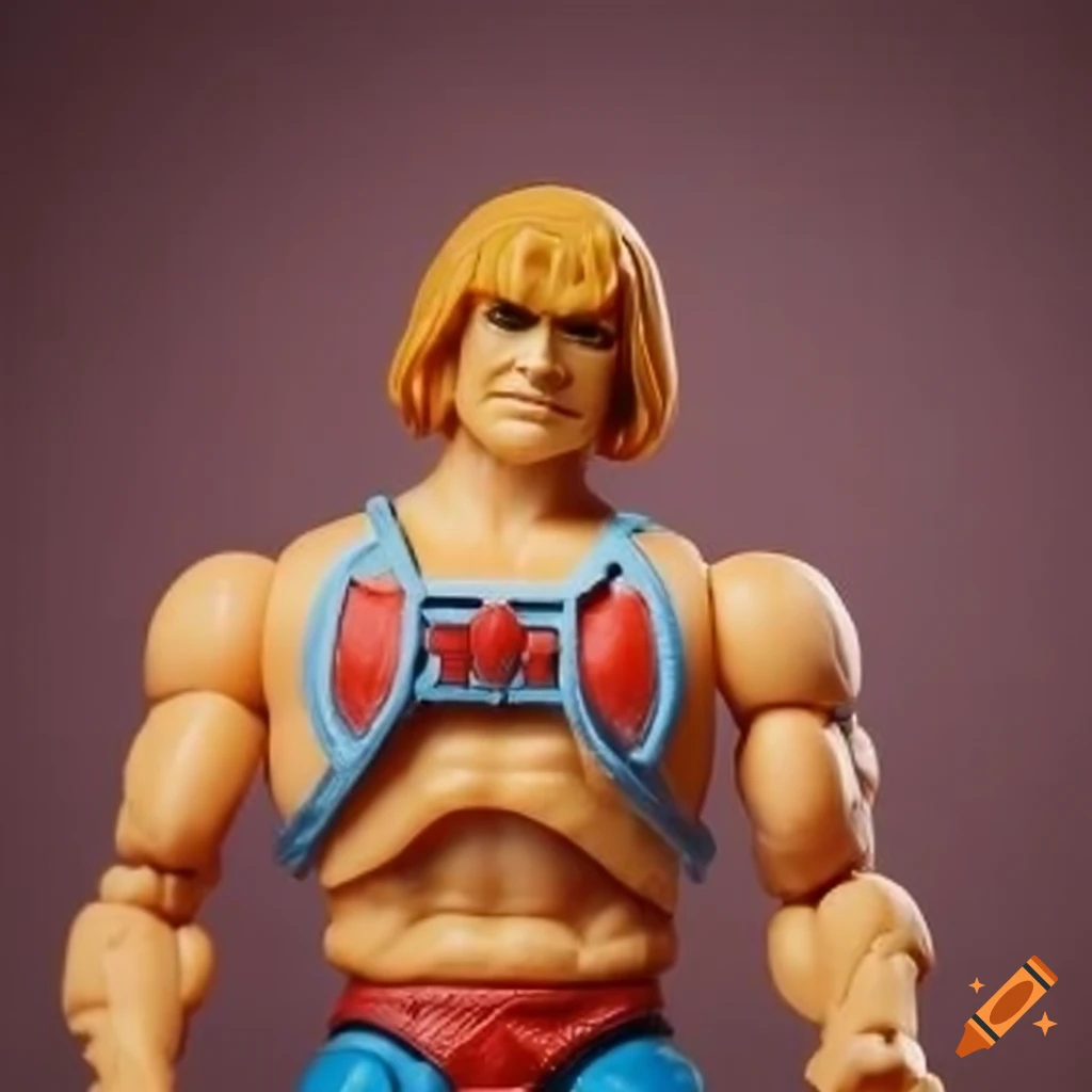 Vintage 80s action figure of a muscular man on Craiyon