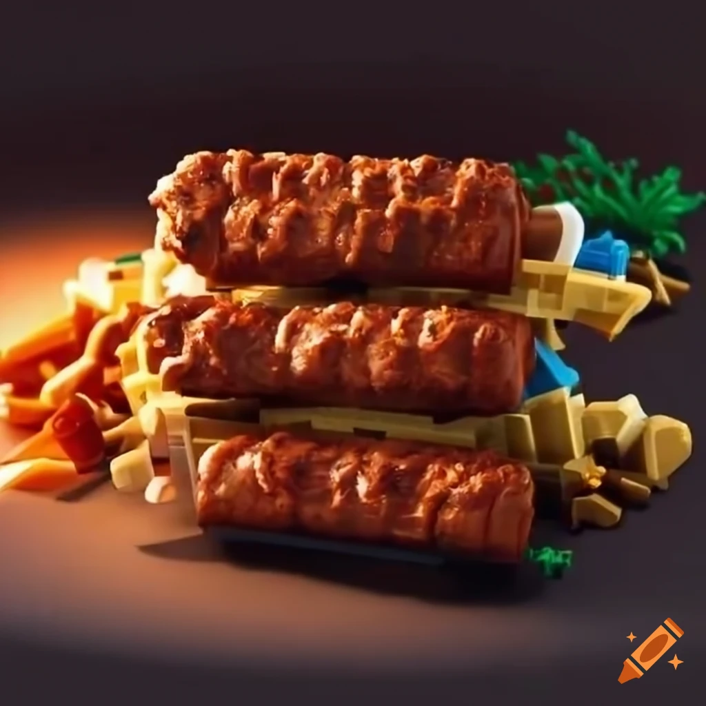 Lego set of turkish adana kebab on Craiyon