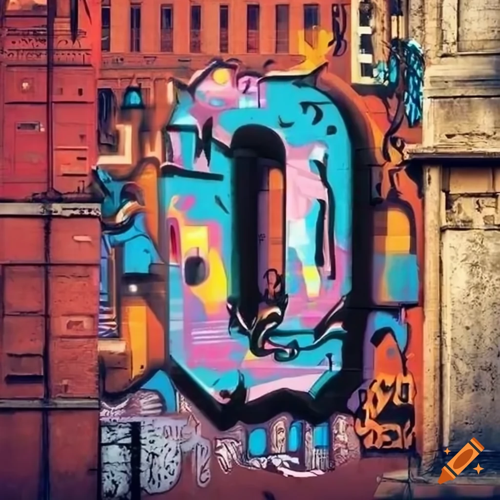 Urban street art with large capital o in graffiti style on Craiyon