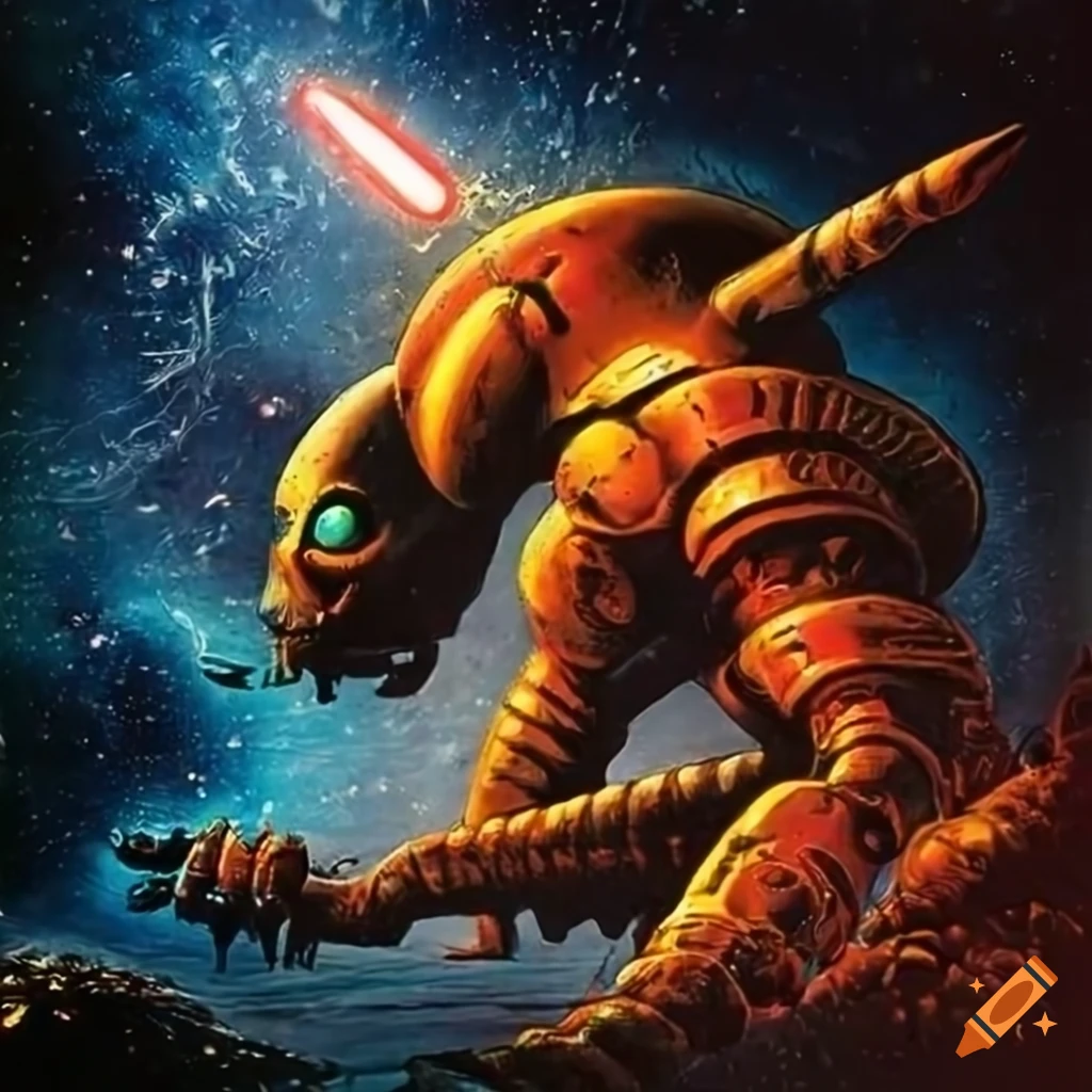 70s sci-fi hostile xeno bug art on Craiyon