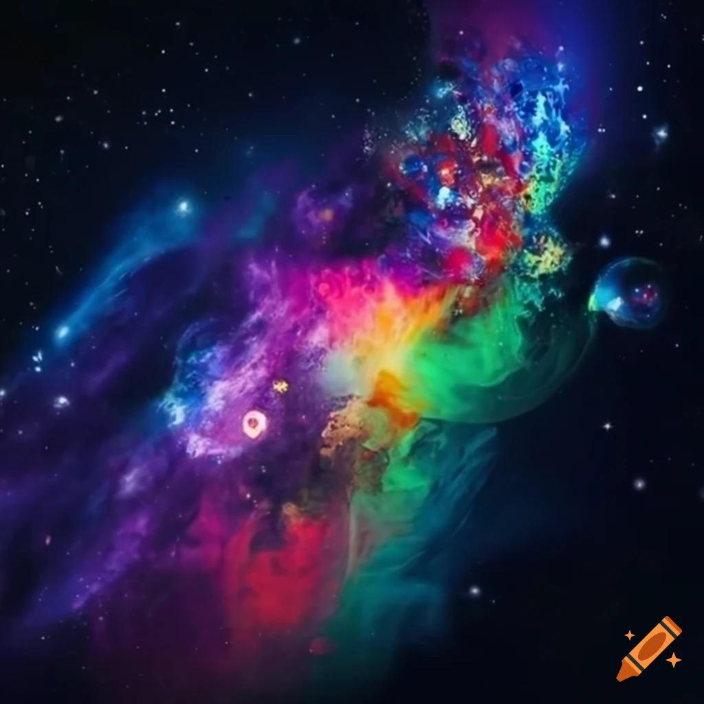 Colorful visual representations of music in outer space on Craiyon