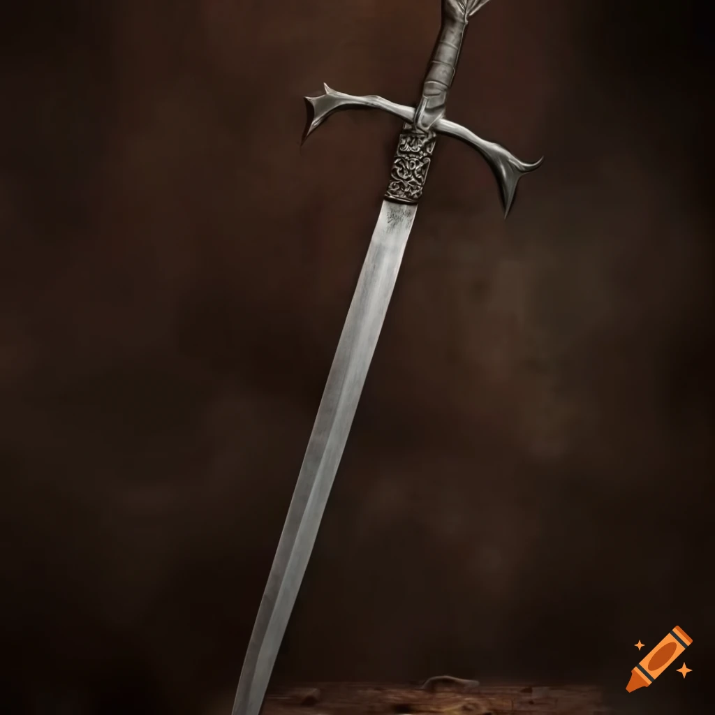 Realistic medieval fantasy longsword on Craiyon