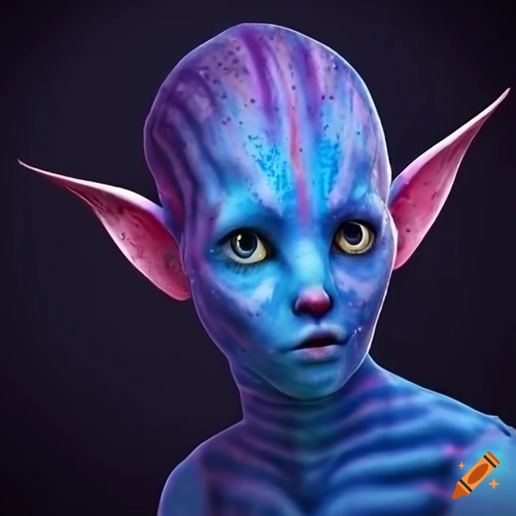 Pretty and realistic pink and blue aliens inspired by avatar on Craiyon