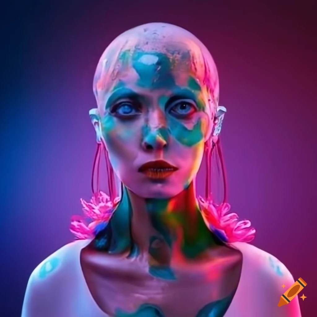 Abstract art piece with vibrant colors and geometric shapes on Craiyon