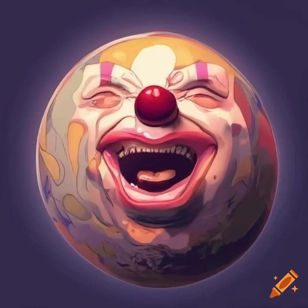 Planet with a clown face on Craiyon