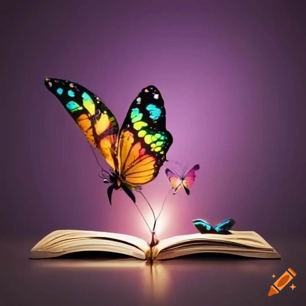 Butterflies reading a book on Craiyon