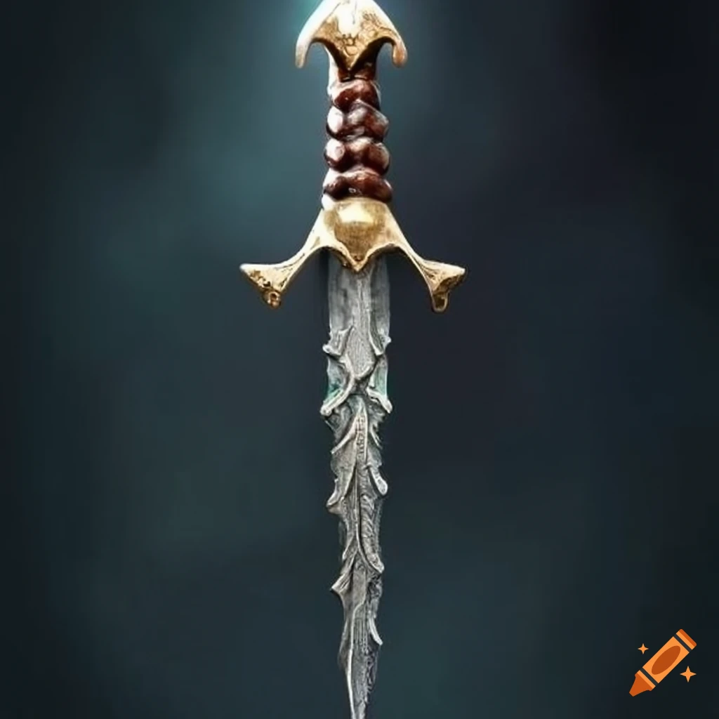 Triangular ornate cthulhu sword on Craiyon