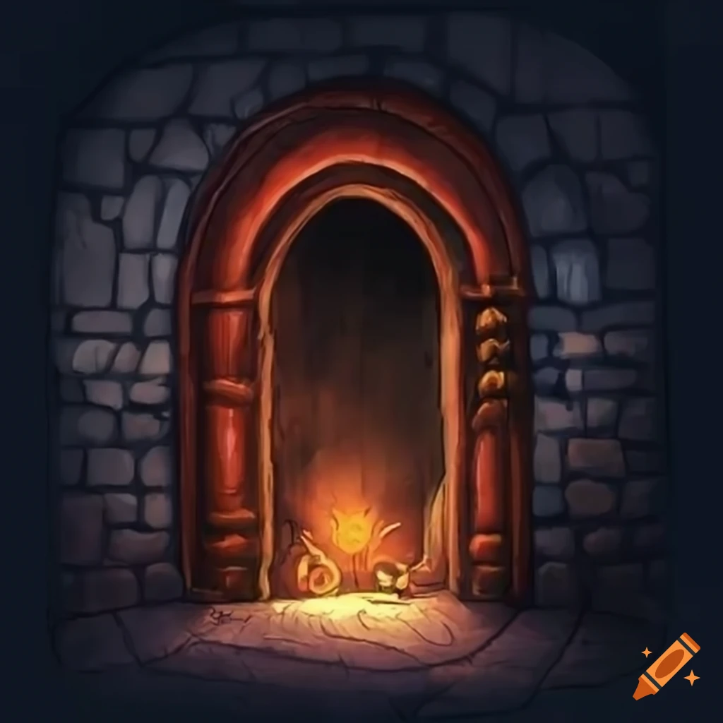 Entrance to a dungeon from a dnd game on Craiyon