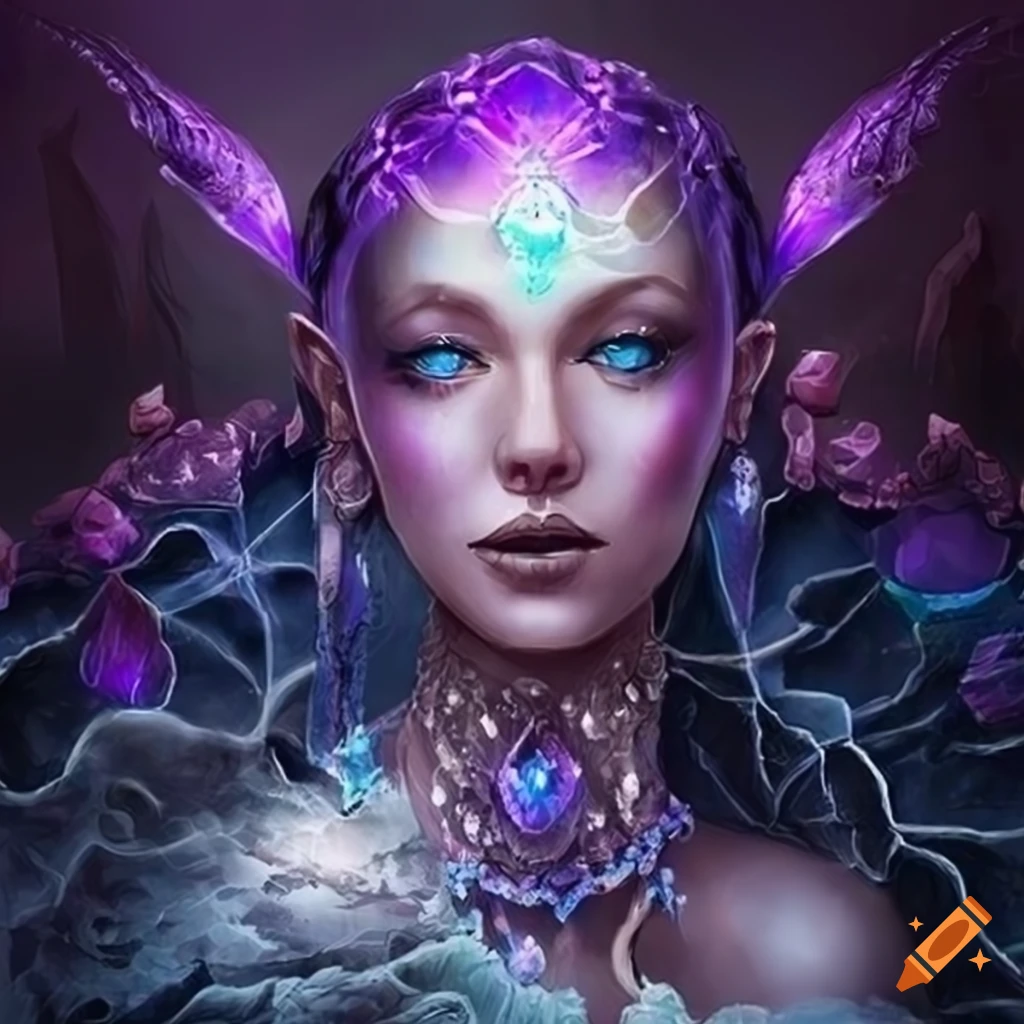 Crystal fantasy art on Craiyon