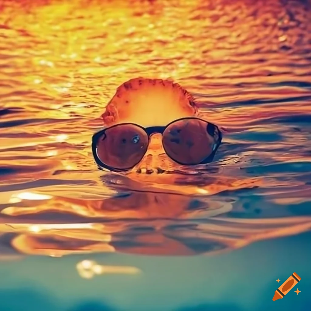 Swimming sun on Craiyon