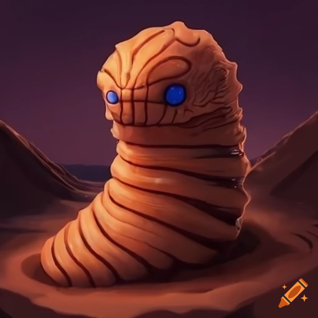 Dune with adorable sandworms on Craiyon