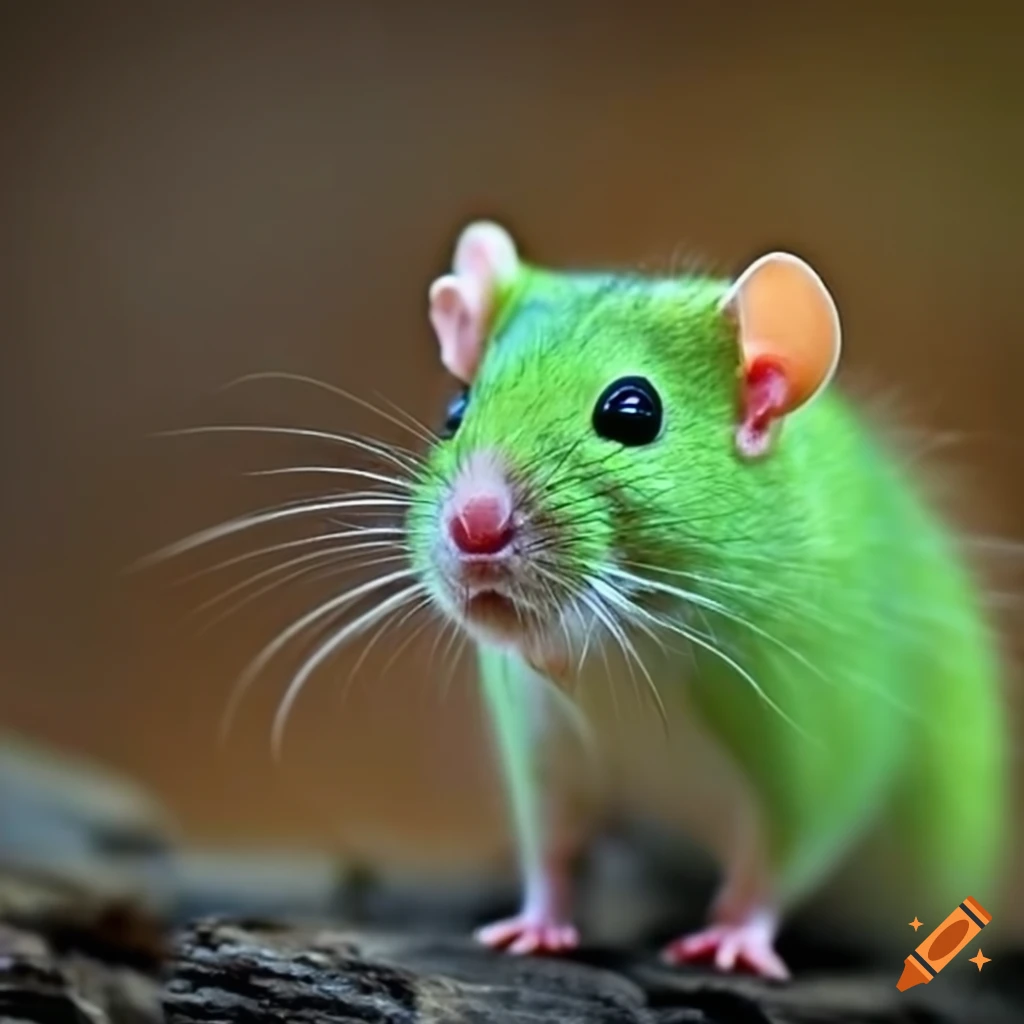 Green cute small rat on Craiyon