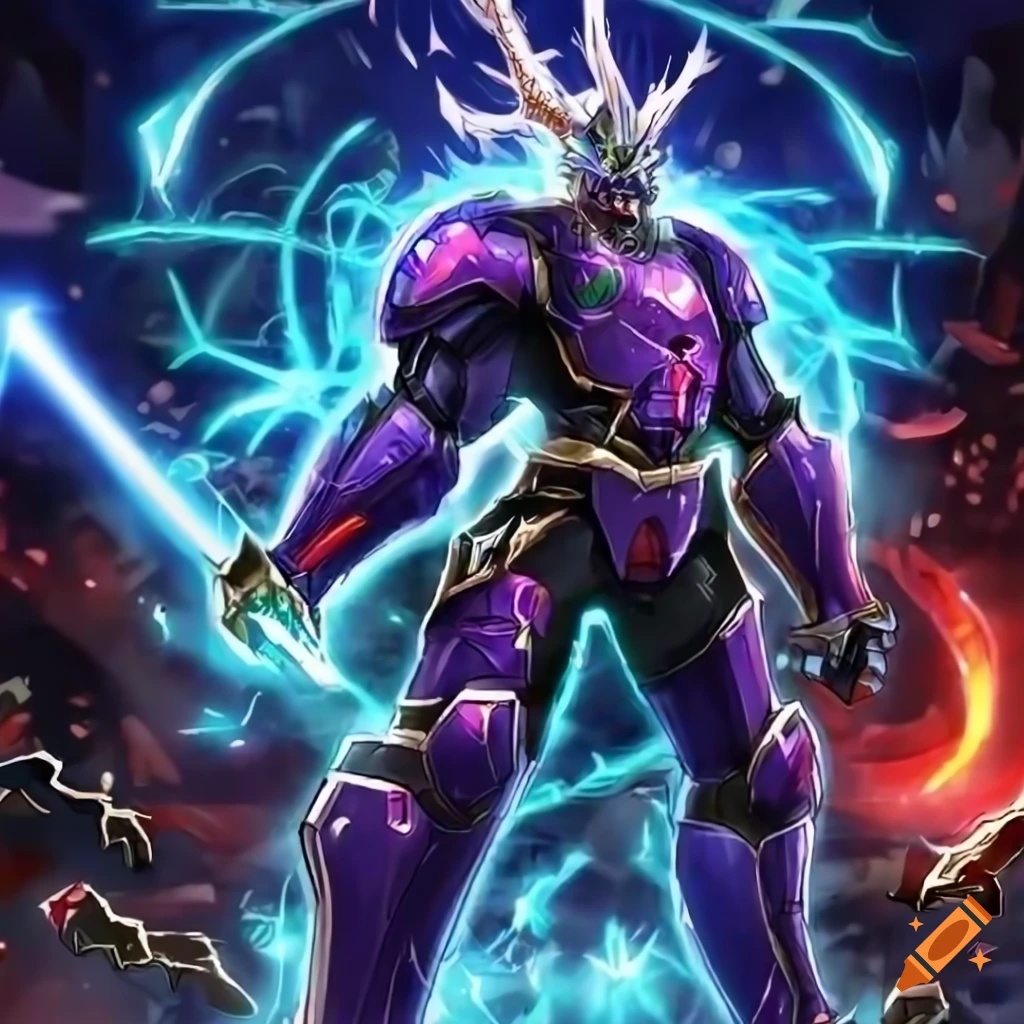 Fantasy Galactic Overlord in dark armor with dark energy, anime style ...
