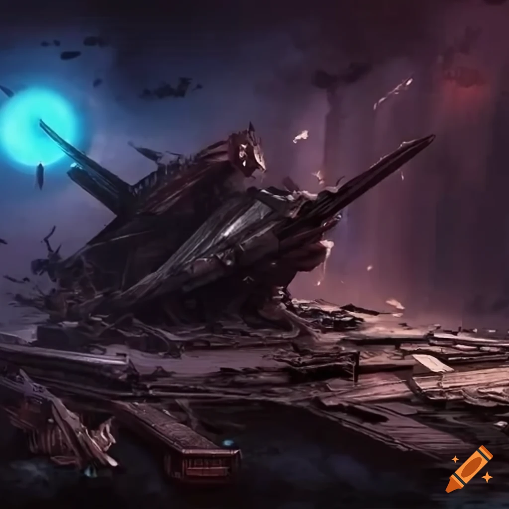 Destroyed starport on Craiyon