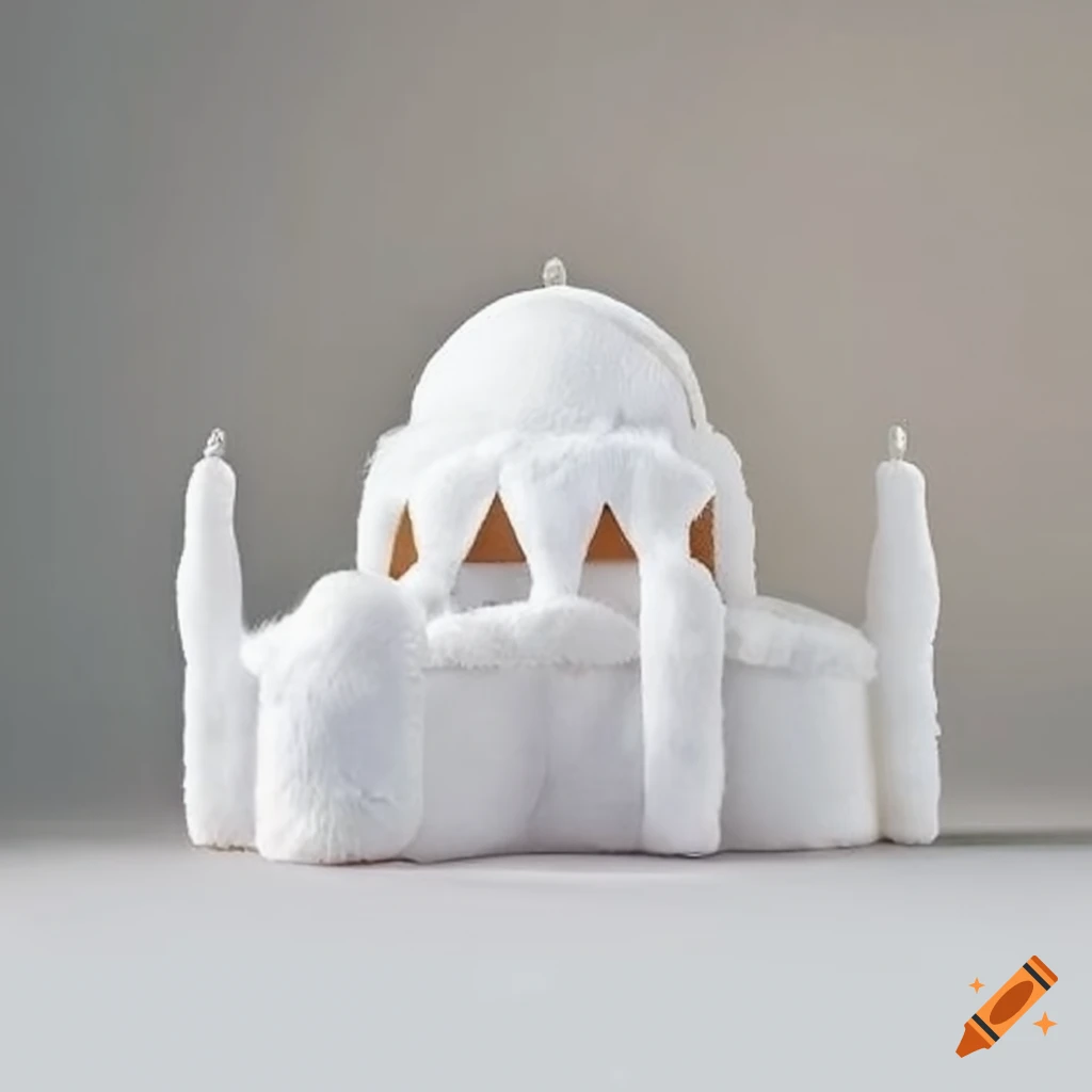 White plush mosque with a smooth texture on Craiyon