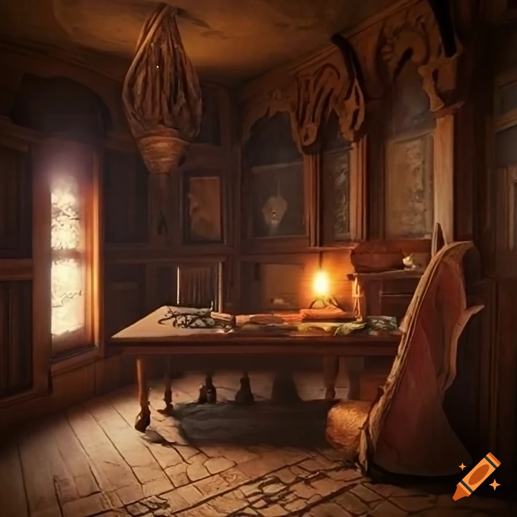 Ancient study room for a rune mage on Craiyon
